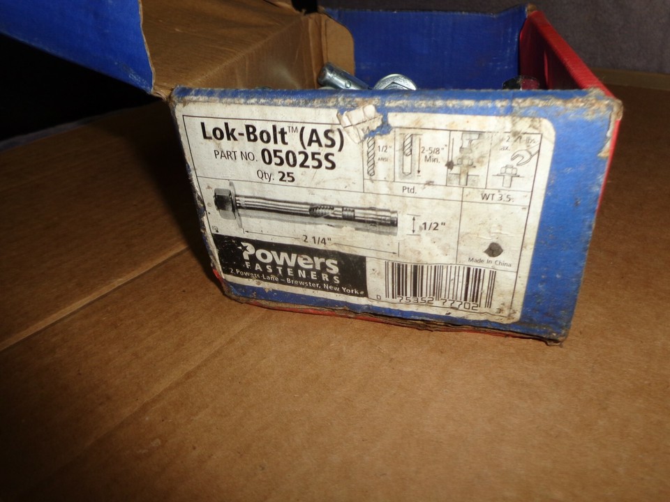 (25) NEW POWERS FASTENERS LOK BOLT (AS) #05025S SET 2 1/2" X 1/2" | eBay