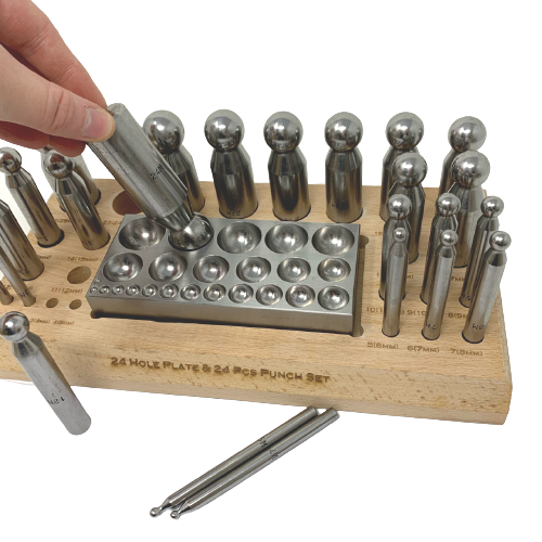 Jewellers Dapping Punch Forming Set of 24 with plate dapping Block set ...
