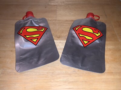 Plastic Two Reusable Flask Bottle 6 oz With Lids Drink DC Comics ...