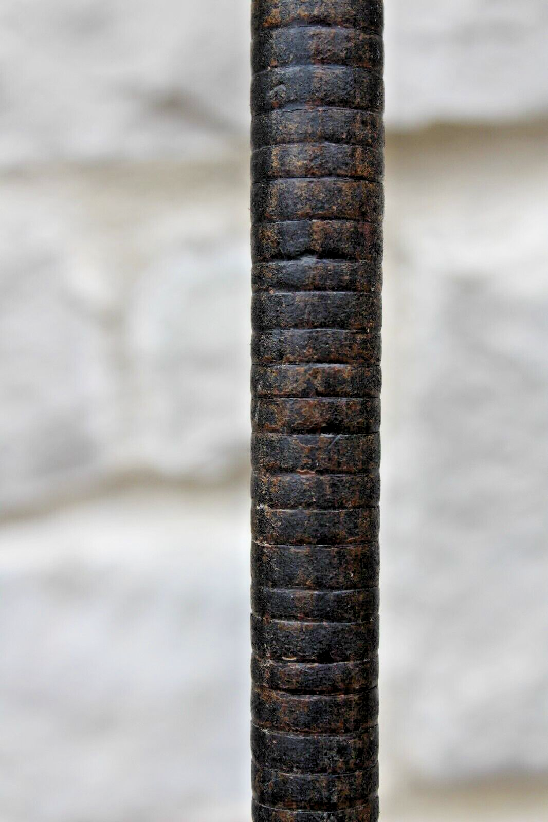 Antique 1800's cane STACKED LEATHER ball swagger stick metal 34.5 ...