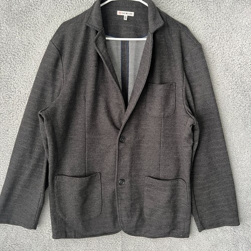 32 Bar Blues Blazer Men XL Gray Two Button Notch Lapel Knit Sport Coat ...