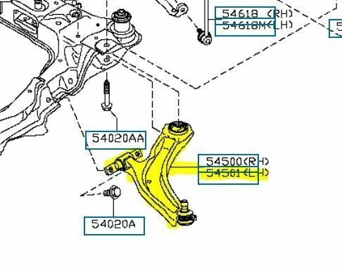 54501JG00B Genuine Nissan Infiniti LINK COMPL-TRANSVERSE,LH 54501-JG00B ...