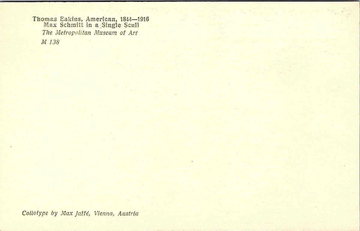 Thomas Eakins Max Schmitt In A Single Scull