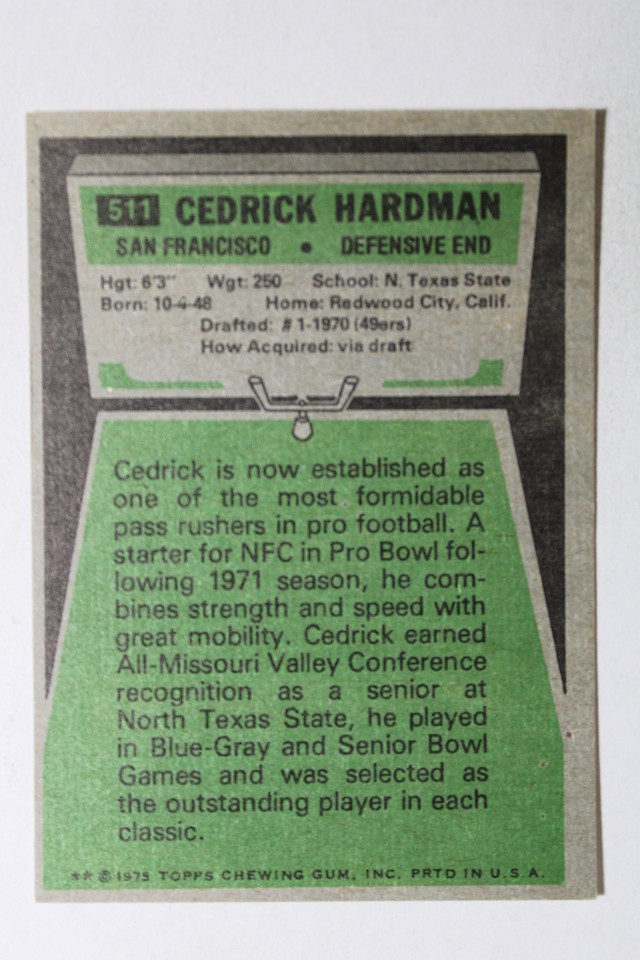 1975 Topps #511 Cedrick Hardman Autograph | eBay