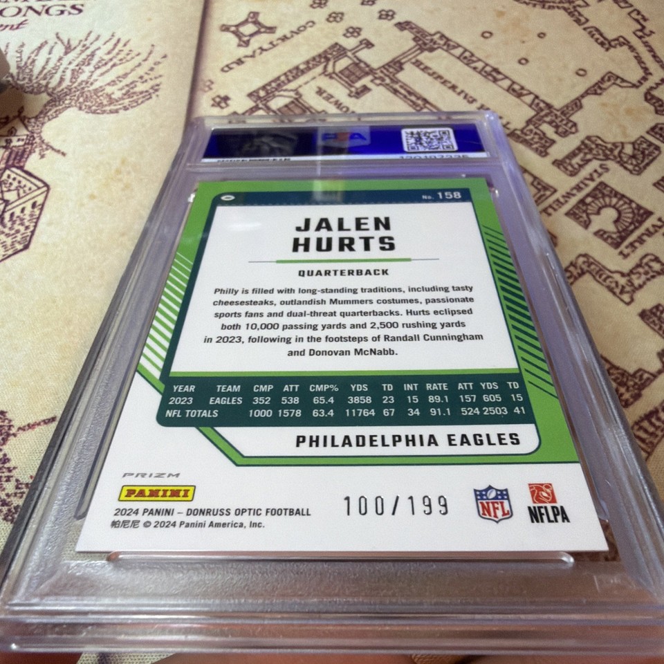 JALEN HURTS 2024 Donruss Optic #158 Blue Prizm /199 PSA 10 | eBay