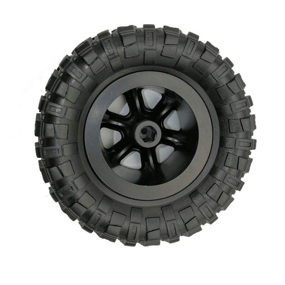 4Pack Rubber+Plastic Wheel Tyre Tires For WPL B14 C24 Military Truck 1: ...