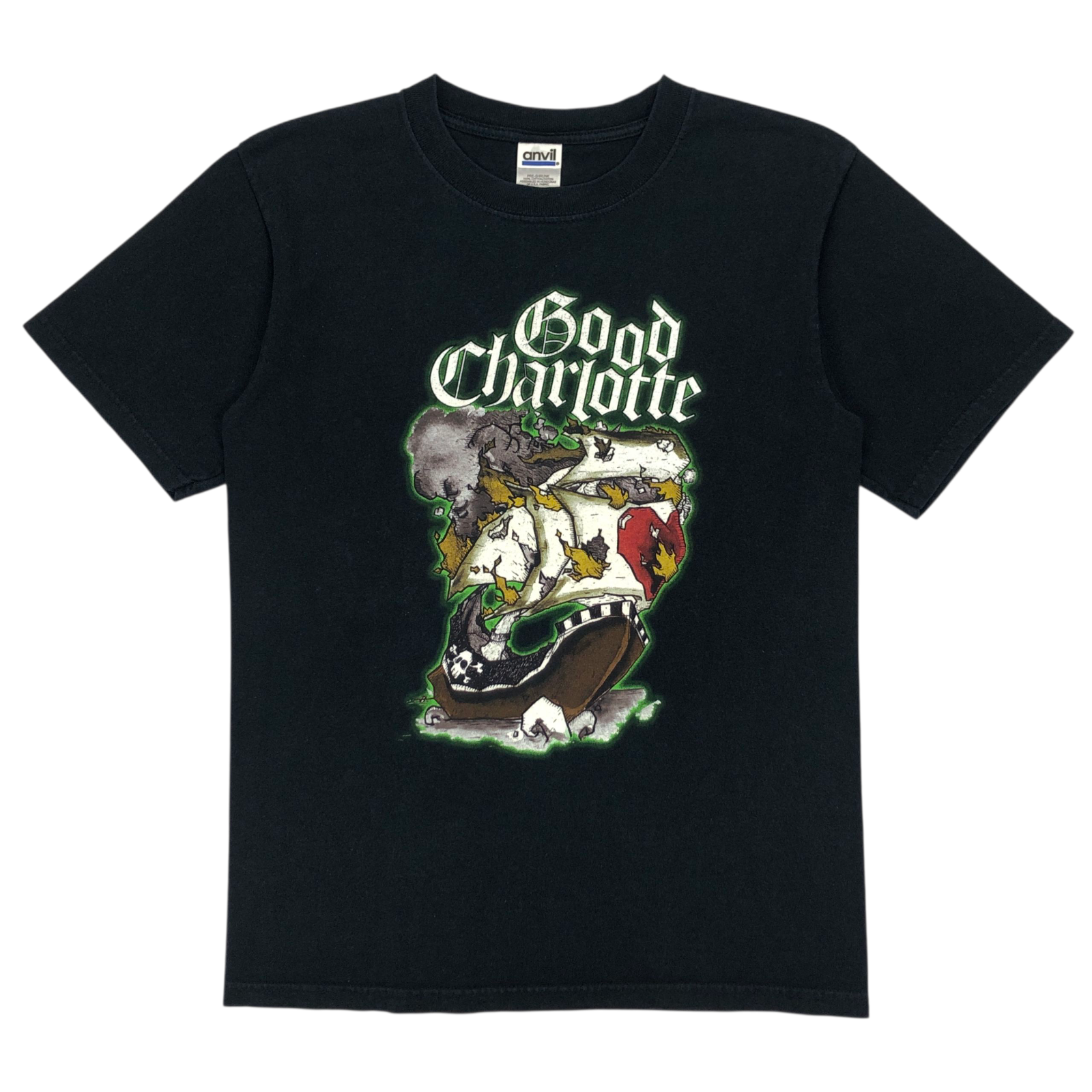 Y2K Good Charlotte Vintage 2005 Noise To The World Tour Anvil Black Tee ...