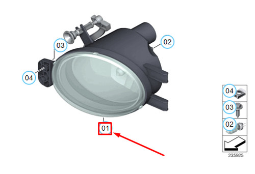 NEW BMW 1 COUPE E82 FRONT RIGHT FOG LIGHT 63177273448 7273448 OEM | eBay