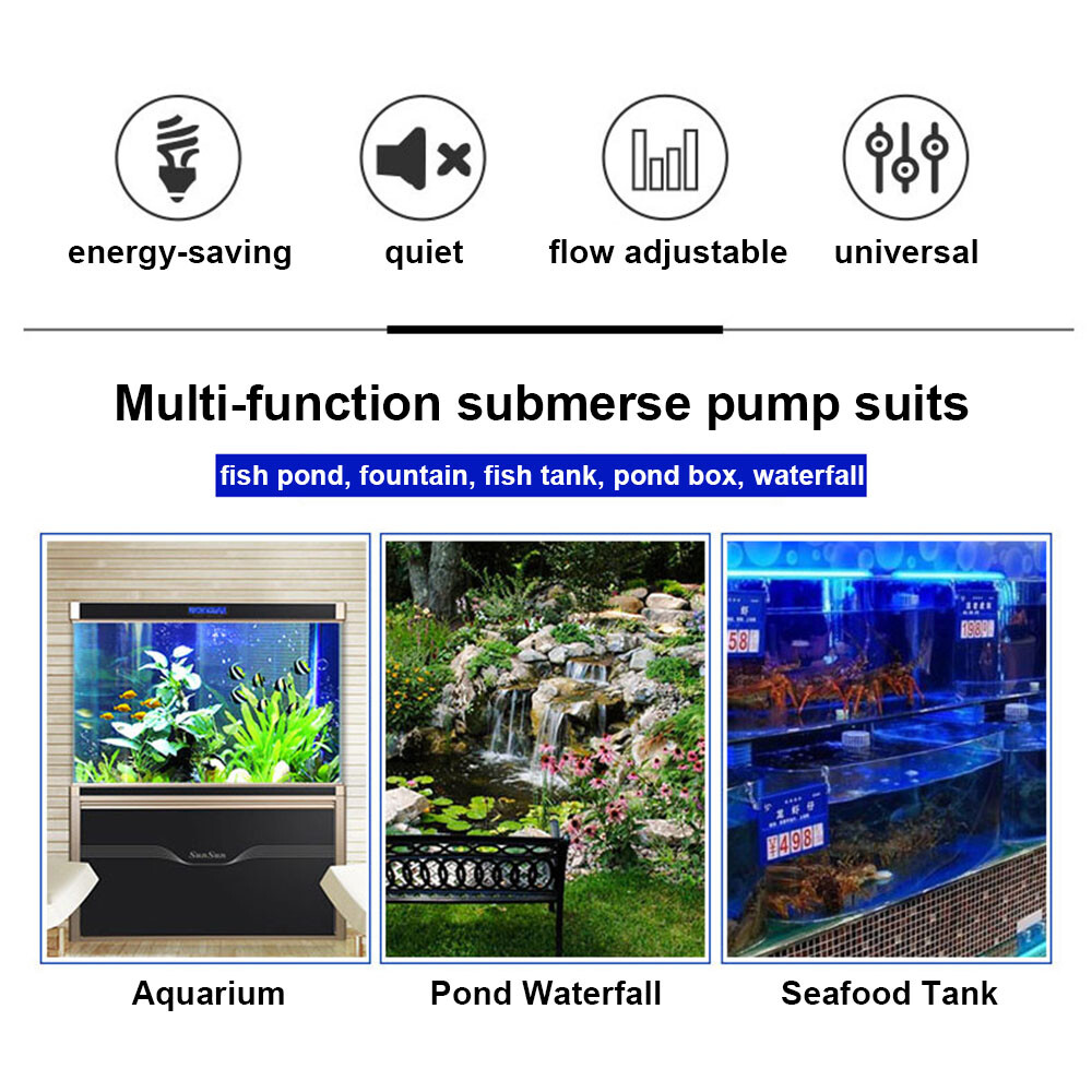 Submersible Water Pump Aquarium Fish Tank Fountain Pond Marine Internal ...