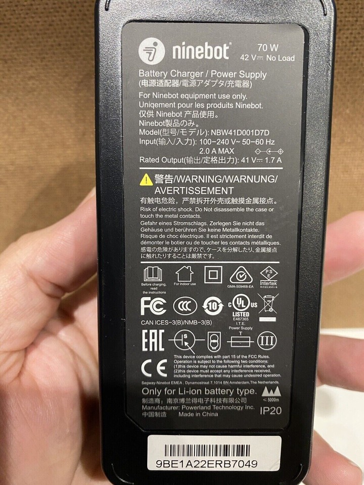Genuine NINEBOT 70W 42V Battery Charger Electric Scooters NBW41D001D7D ...