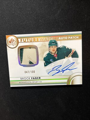 23-24 UD SP Authentic Hockey Future Watch Patch Auto 109 Brock Faber ...