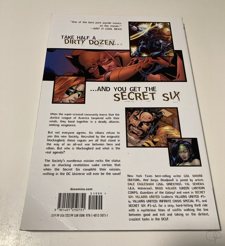 Secret Six Vol 1 Villains United DC Comics Gail Simone Dale Eaglesham ...