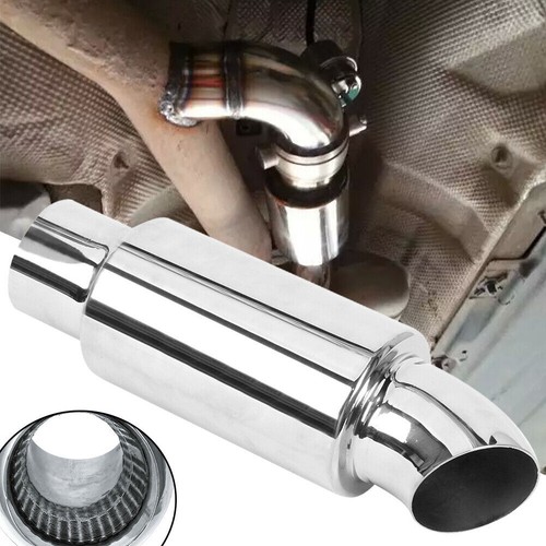 2.5" In/Out Exhaust Muffler Resonator 11" L Universal Silencer ...