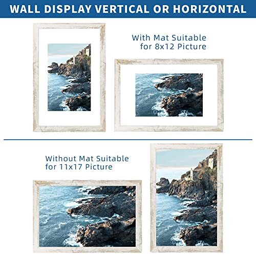 11x17 Frame Set of 2 Wood Style - Display 11 x 17 11x17 in Distressed ...