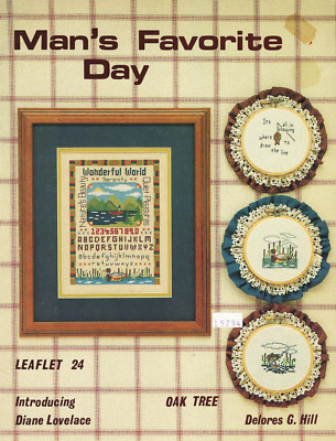 "MAN'S FAVORITE DAY" Fishing Sampler Duck Rod Cross Stitch Pattern ...