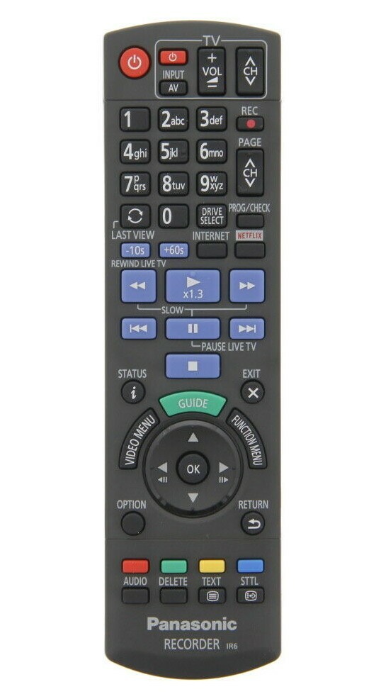 N2QAYB001077 Panasonic Blu Ray/DVD Recorder Remote - DMRHWT260/560 ...
