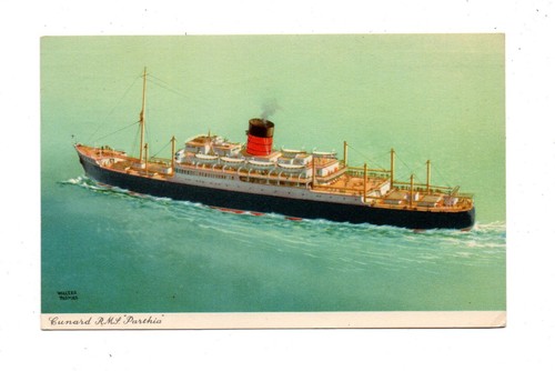 RMS PARTHIA AT SEA ~ CUNARD SHIP LINE, ARTIST IMAGE ~ used 1951 | eBay