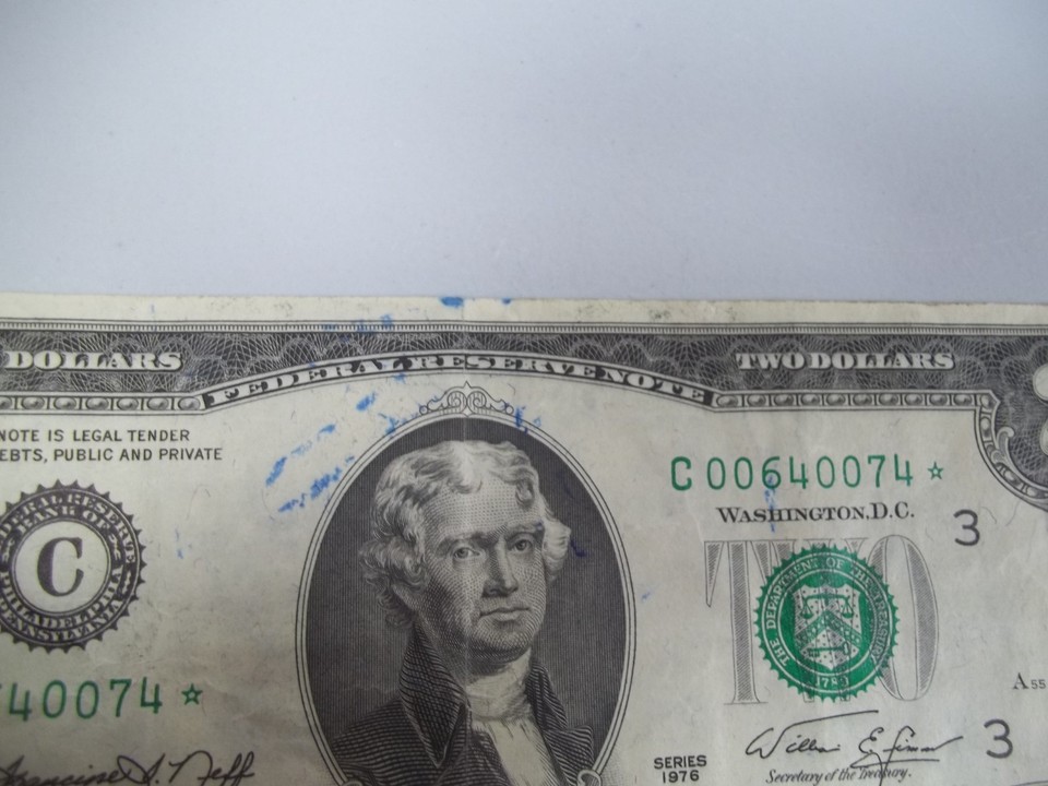 1976 STAR NOTE $2 TWO DOLLAR BILL C00640074 Serial Number | eBay