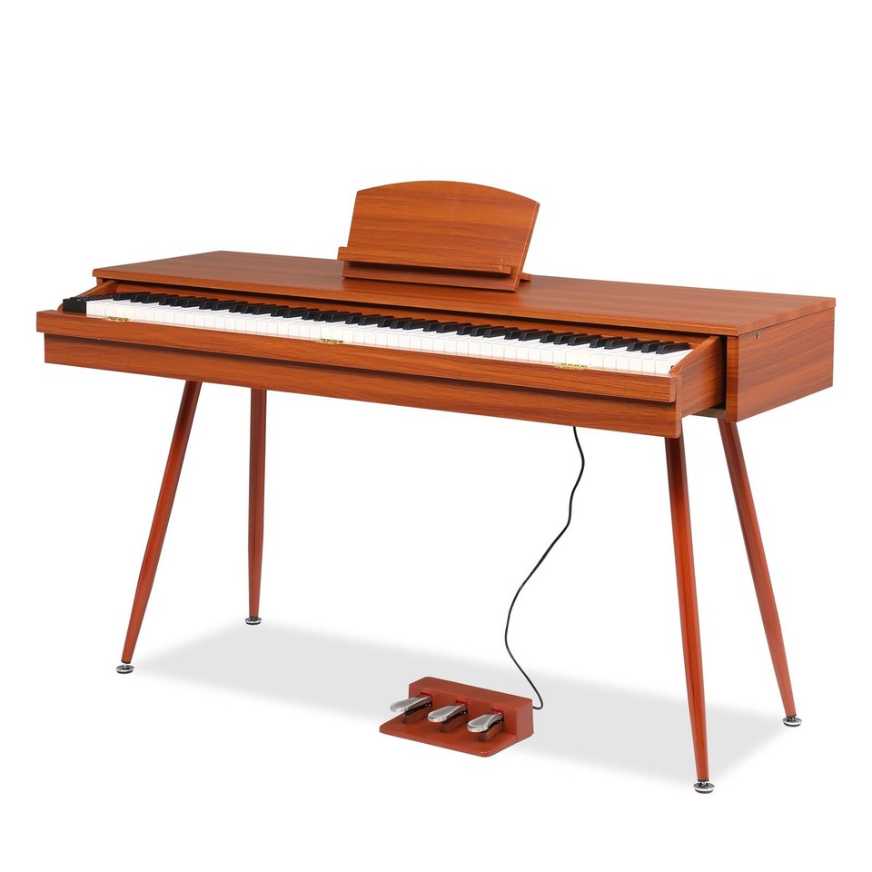 Digital Piano 88 Key Weighted Keyboard with Music Stand Triple Pedal ...