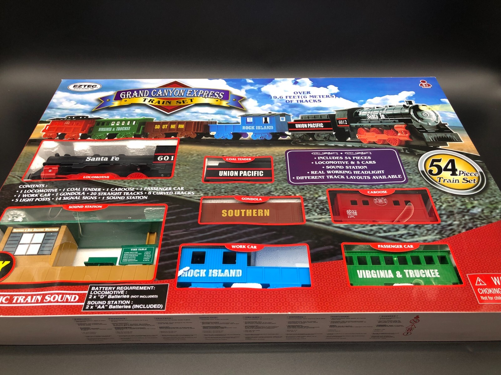 EZTEC Grand Canyon Express Electric Train Set -Santa Fe Locomotive 54 ...