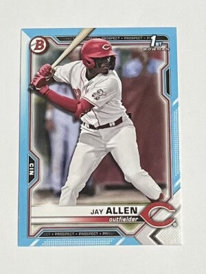2021 Bowman Draft JAY ALLEN Sky Blue Paper /499 BD-11 Cincinnati Reds ...