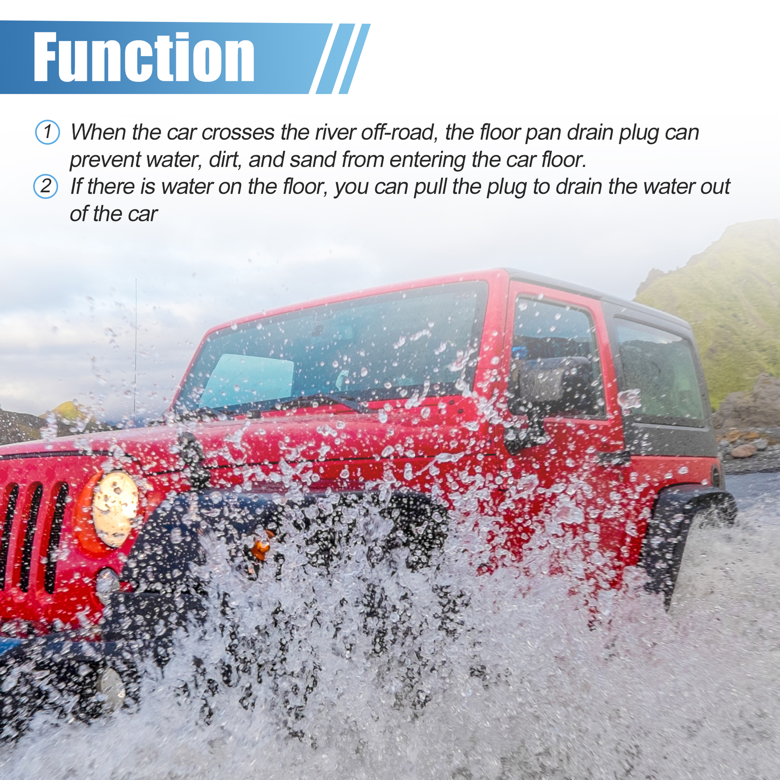 Floor Pan Drain Plugs for Jeep Wrangler JK JL 2014-2023 Rubber Oval ...
