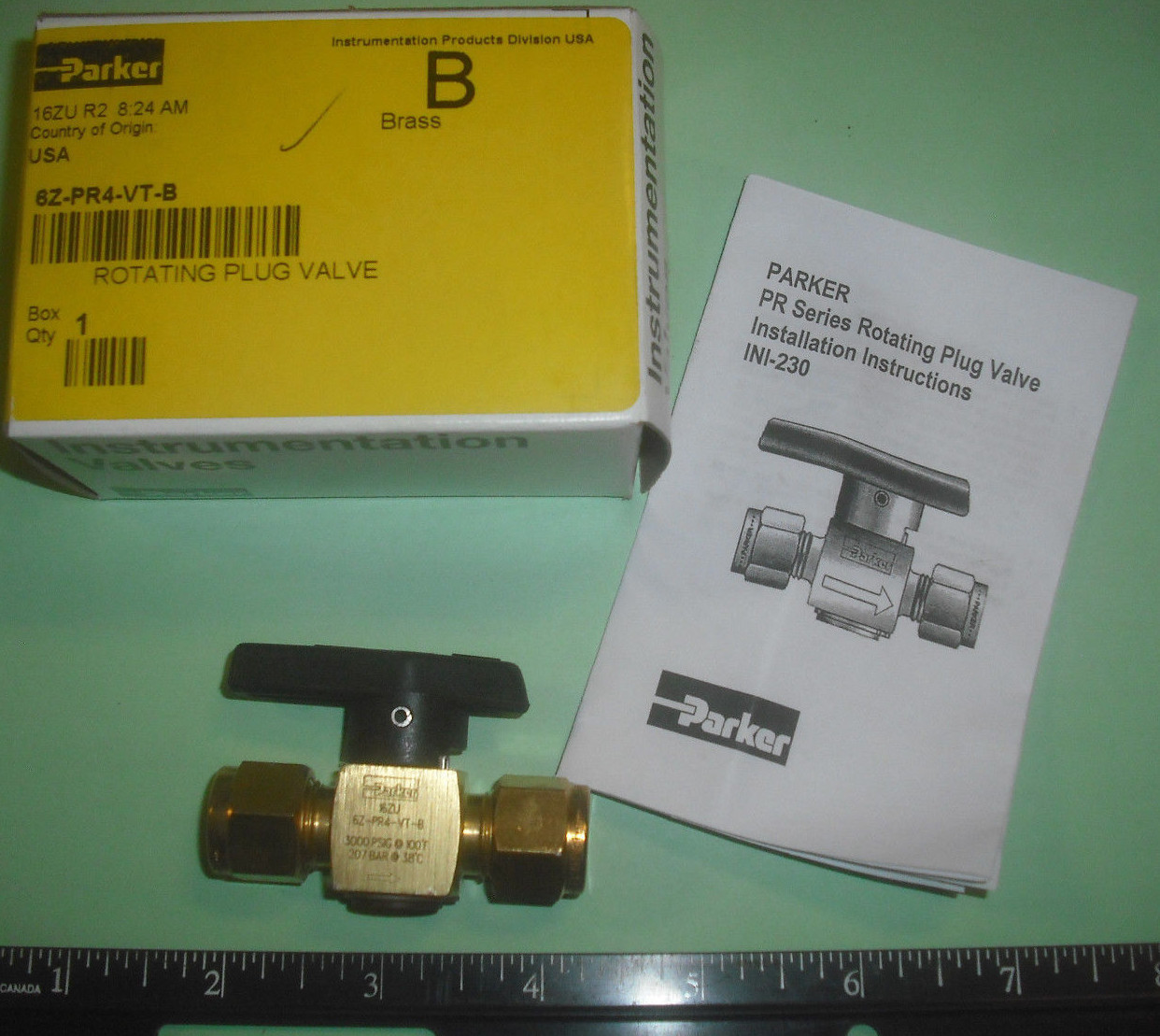 Parker 3/8" Compression Brass Rotary Plug Valve P/N 6Z-PR4-VT-B NIB | eBay