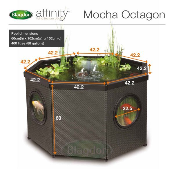 Blagdon Affinity Mocha Raised Fish Pond Patio Garden Aquarium Feature ...
