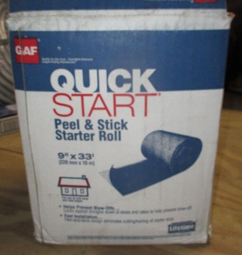 GAF Quick Start 9" x 33" Peel & Stick Starter Roll-Shingle Adhesive | eBay