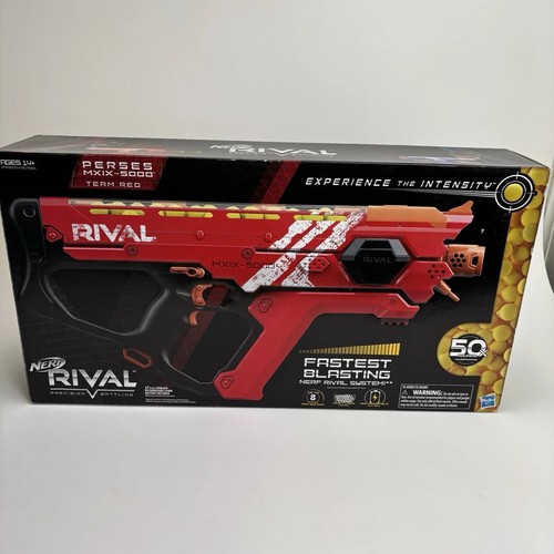 Hasbro Red Nerf Perses MXIX-5000 Rival Motorized Blaster with 50 Foam ...