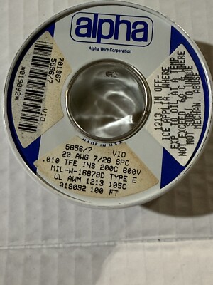 100 FT ALPHA WIRE 5856/7 Purple TFE 20 AWG HOOK UP WIRE,SILVER PLATED ...