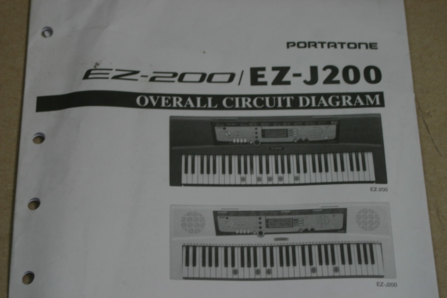 Yamaha EZ-200/EZ-J200 Portatone Overall Circuit Diagram | eBay