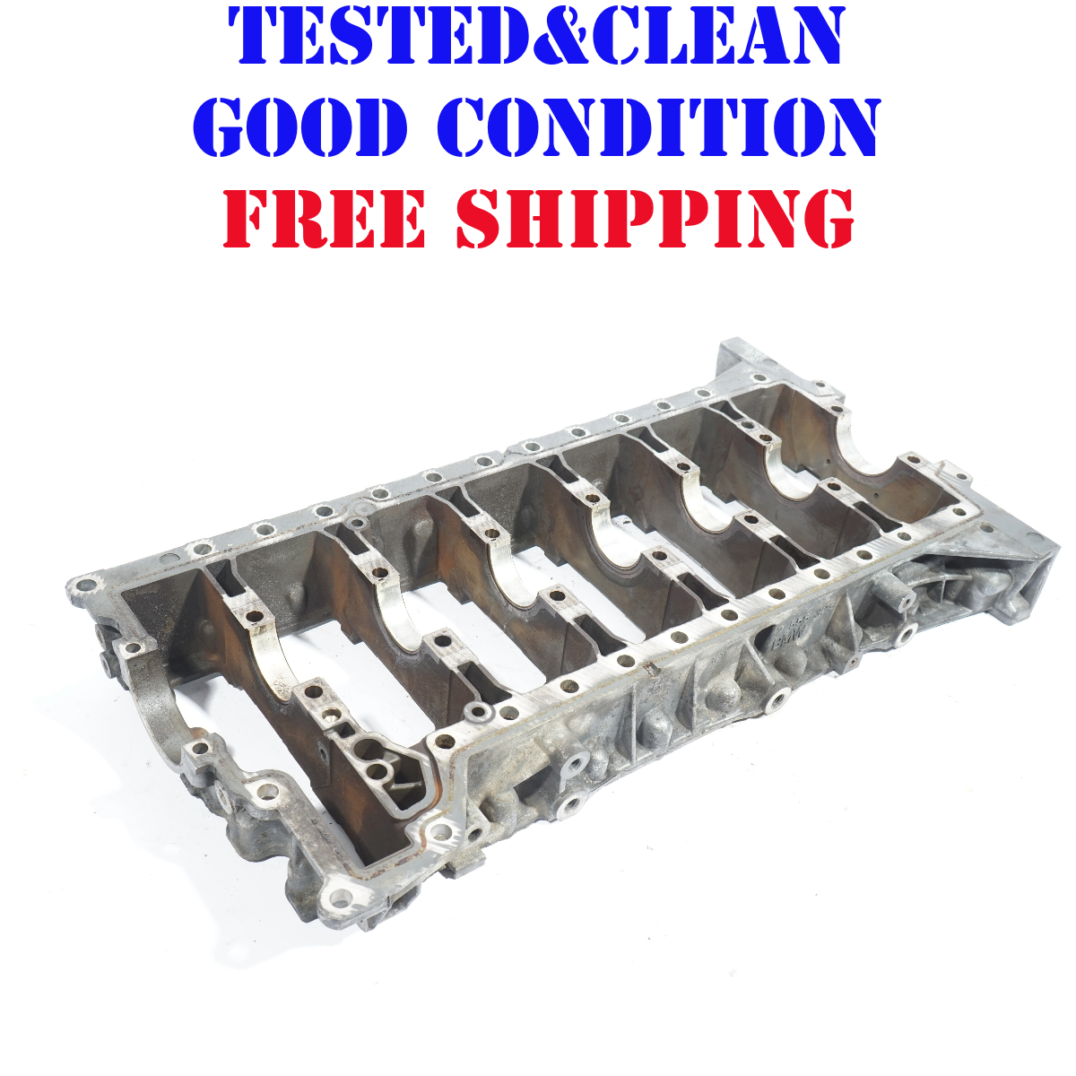 2007-2010 BMW X5 E70 3.0L Crankshaft Housing Lower Engine Block 7558325 ...