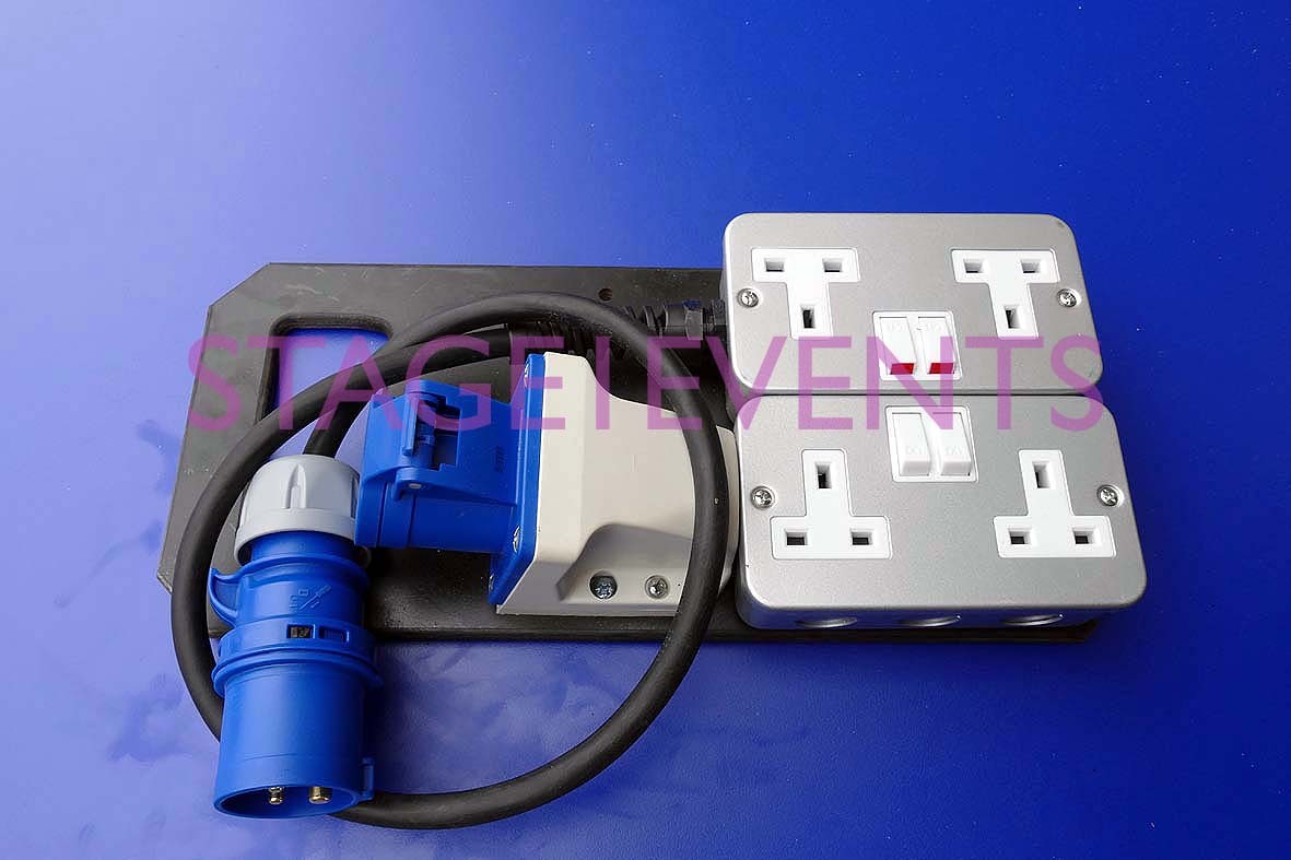 Stage Power Distro 16A Ceeform Cable In/16A Chassis LoopOut x4 13A ...