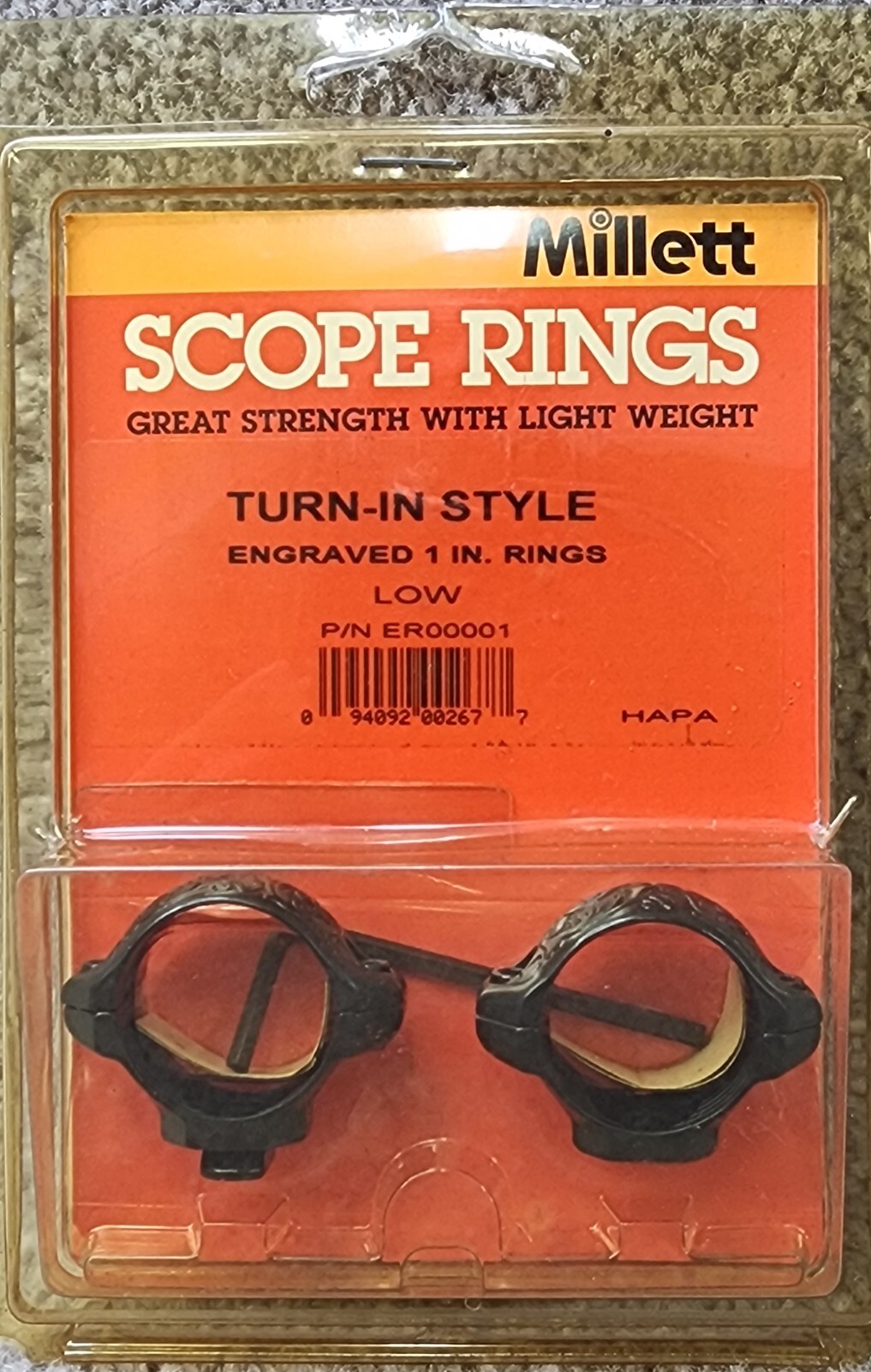 Vintage Millett Turn In Style Scope Rings! LOW! Black ! Engraved! New ...