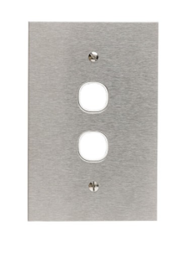 Clipsal BSL32VH Grid Plate & Cover 2 Gang Stainless Steel 130x85mm Less ...