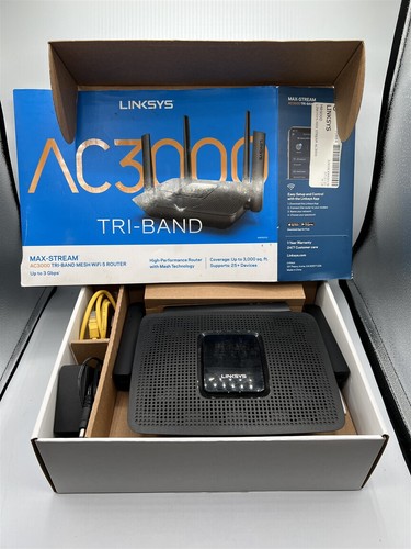 LINKSYS MR9000 MAX STREAM TRI BAND AC3000 WI-FI ROUTER COMPLETE IN BOX ...