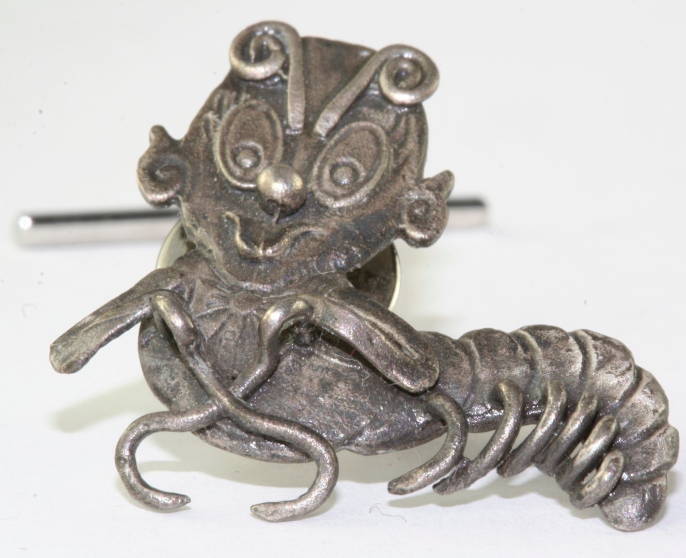 VTG SID BELL STERLING SILVER ALASKAN ICE WORM LARGE TIE TACK TULLY NY ...