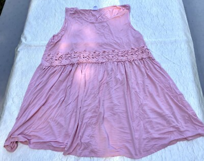 Womens Pullover Top LARGE Soft Pink with Empire Appliqué Waist CY Brand ...