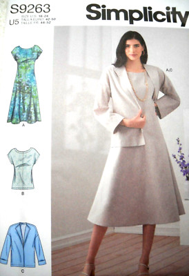Dress Top Jacket size 16-24 Simplicity 9263 Sewing Pattern * | eBay