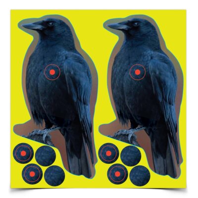 SHOOT•N•C® 8 Inch Adhesive Photorealistic Crow Targets, 12 Crows + 48 ...
