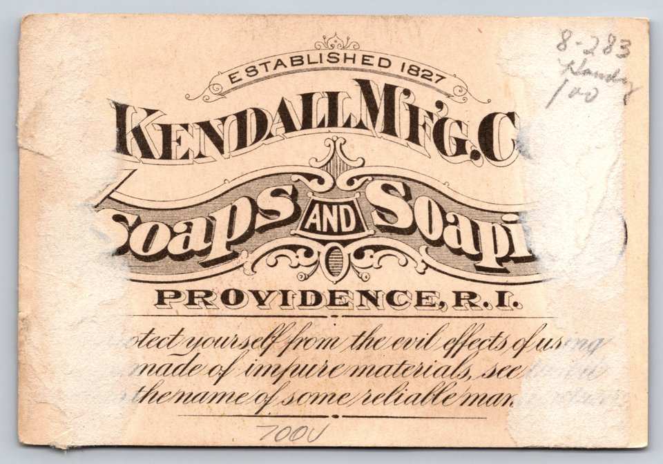 Kendall Providence Rhode Island French Laundry Soap Beating Advertising ...