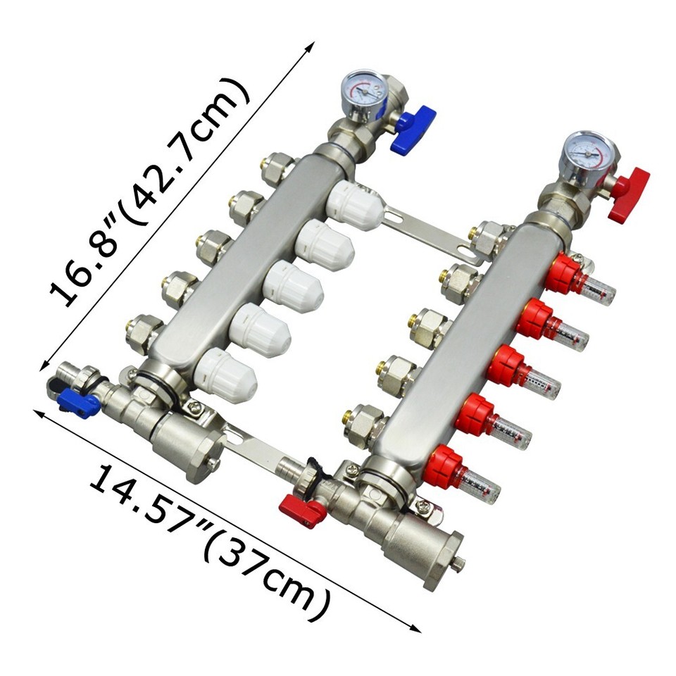 5 Branches Temperature Control Stainless Steel Geothermal Water ...