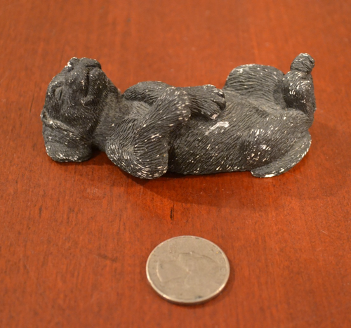 VINTAGE SANDICAST LAYING BLACK LAB LABRADOR DOG PUPPY SCULPTURE SIGNED ...