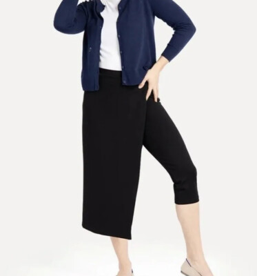 Betabrand Large The Sassiest Pants Skirt Capri Combo Black Pull On ...