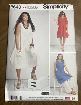 Simplicity 8640 Misses Womens Dress Tunic Sewing Pattern New Size 10-18 ...