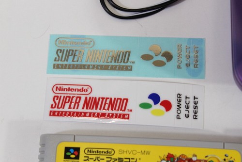 Nintendo Super Famicom Clear Purple Console Cont x1 Game x2 PLAY SNES ...