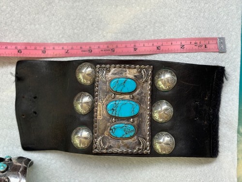 vintage Navajo ketoh (bow guard) genuine silver and turquoise | eBay