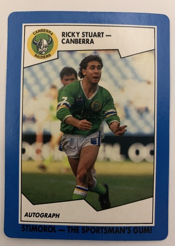 Ricky Stuart Canberra Raiders Rugby League Stimorol Trading Card #37 ...