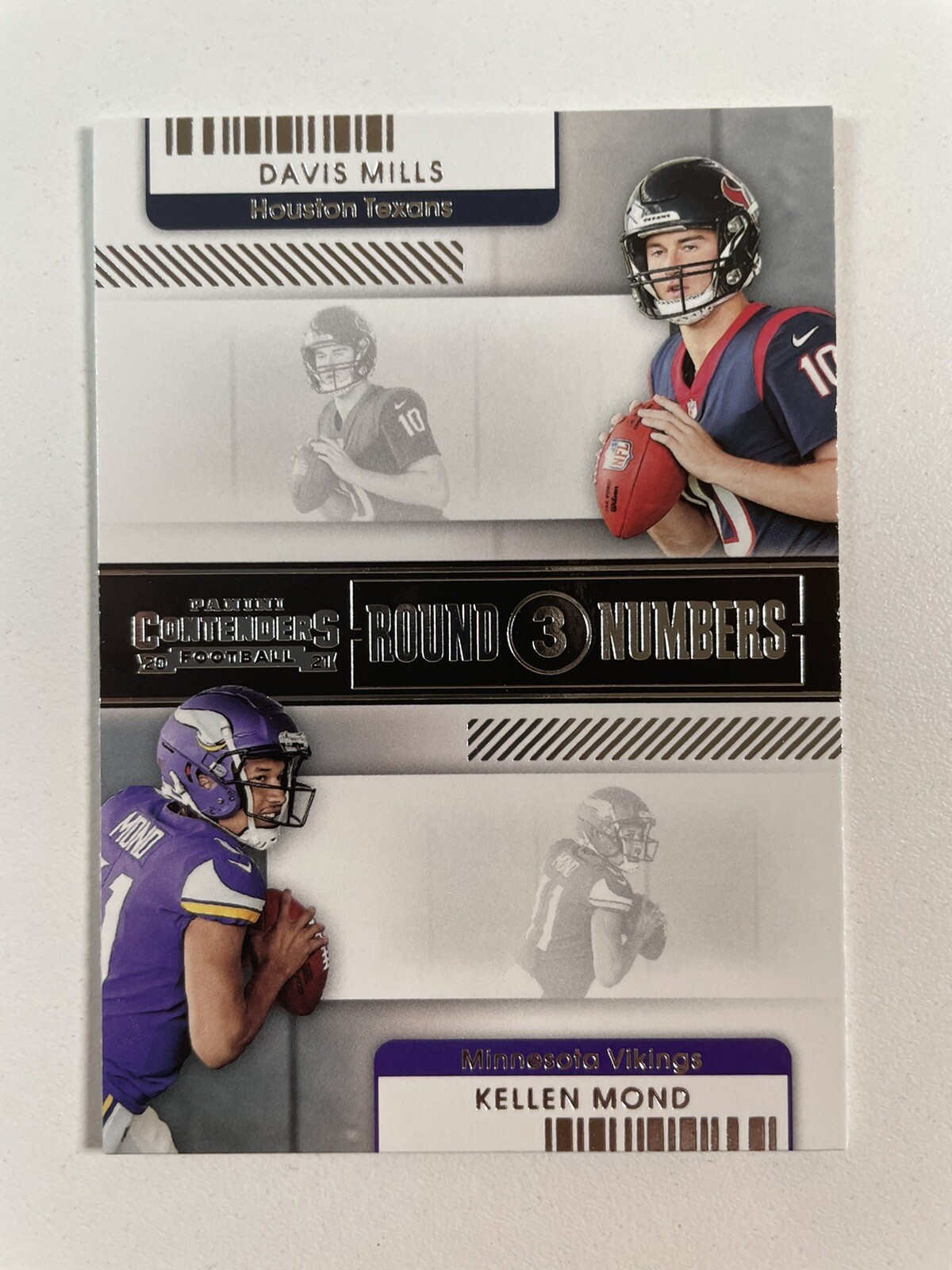 2021 Panini Contenders Round 3 Numbers Davis Mills Kellen Mond #RN-DMI ...